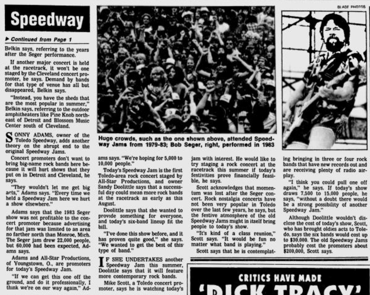 Speedway Jam - Retro Toledo Metro